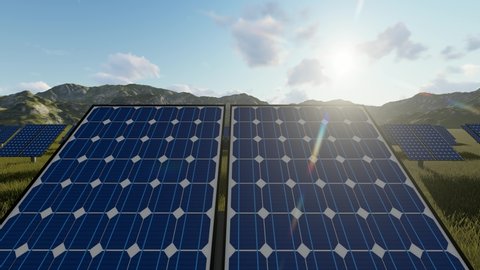 4k Photovoltaic Solar Panels Powerful Sun Stock Footage Video (100% ...