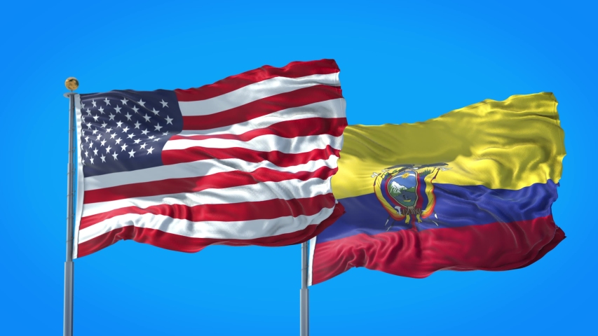 Ecuador and United States Flag Stock Footage Video (100% Royalty-free ...