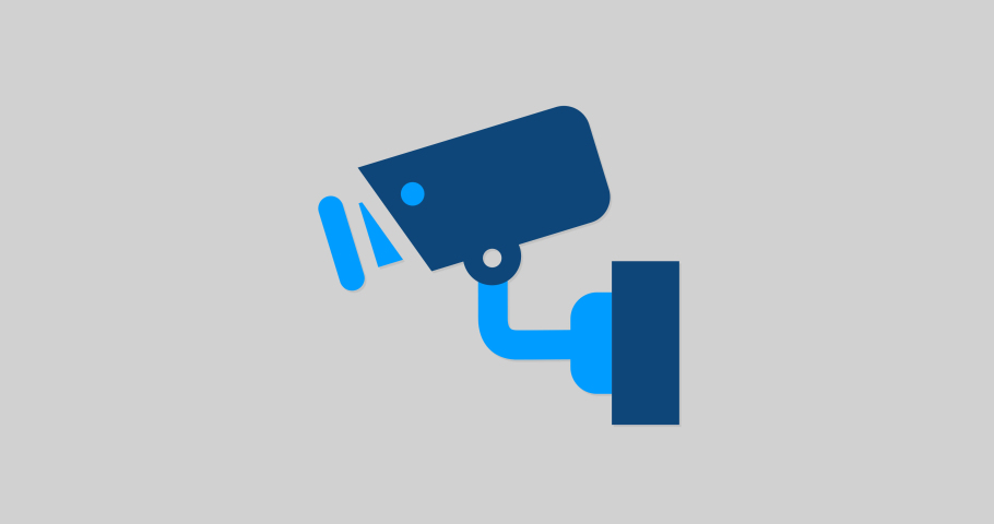 Animated Blue Security Camera Icon Animation Stock Footage Video (100% ...