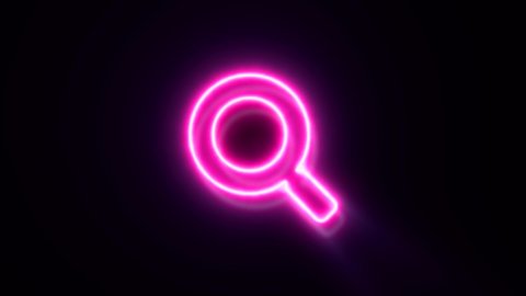 Pink Neon Search Sign Blinks Appear Stock Footage Video (100% Royalty ...