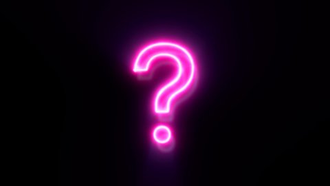 Pink Neon Question Symbol Blinks Appear Stock Footage Video (100% ...