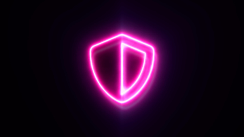 Pink Neon Shield Sign Blinks Stock Footage Video (100% Royalty-free ...
