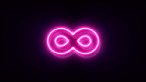 Pink Neon Infinity Sign Blinks Appear Stock Footage Video (100% Royalty ...
