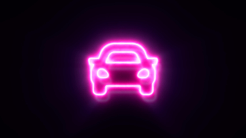 Pink Neon Car Sign Blinks Stock Footage Video (100% Royalty-free ...