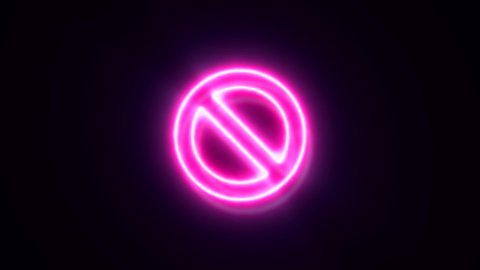 Pink Neon Ban Sign Blinks Appear Stock Footage Video (100% Royalty-free ...