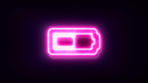 Pink Neon Half Battery Sign Blinks Stock Footage Video (100% Royalty ...