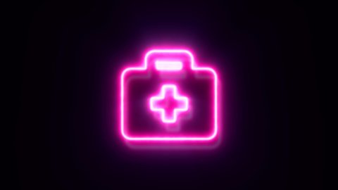 Pink Neon Medkit Sign Blinks Appear Stock Footage Video (100% Royalty ...