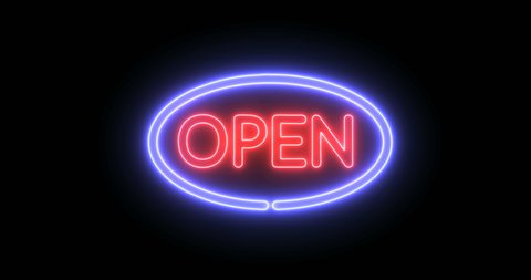 4k Neon Open Sign Animation On Stock Footage Video (100% Royalty-free ...