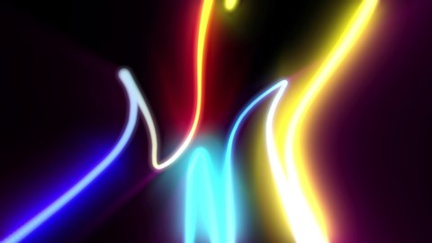 Animation Neon Glowing Light Lines Lasers Stock Footage Video (100% ...