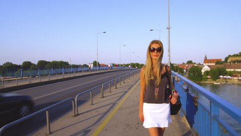 Sexy Blond Girl Winking Camera While Stock Footage Video (100% Royalty ...