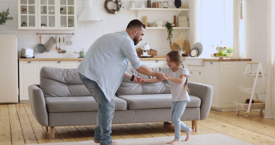 Smiling Young Handsome Dad Holding Hands Stock Footage Video (100% ...