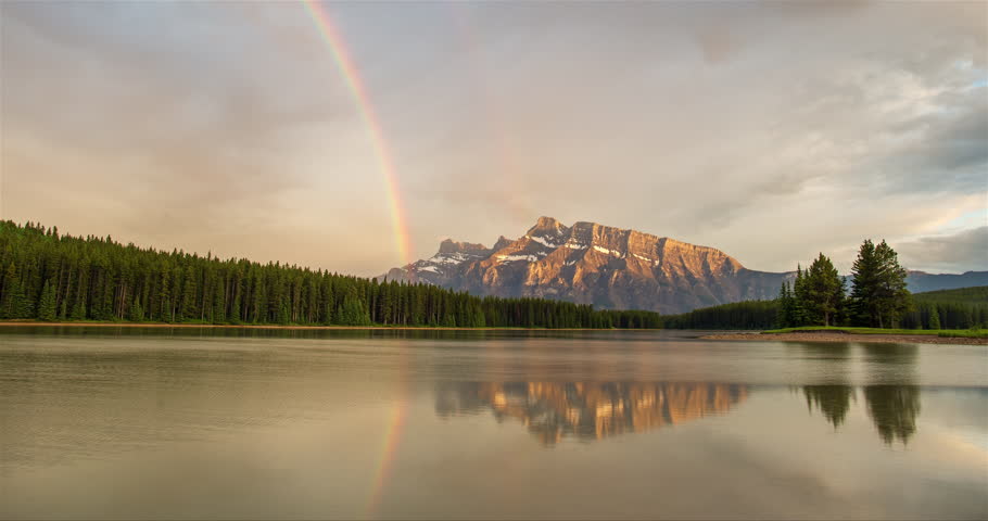 Rainbow over the landscape in British Columbia, Canada image - Free ...