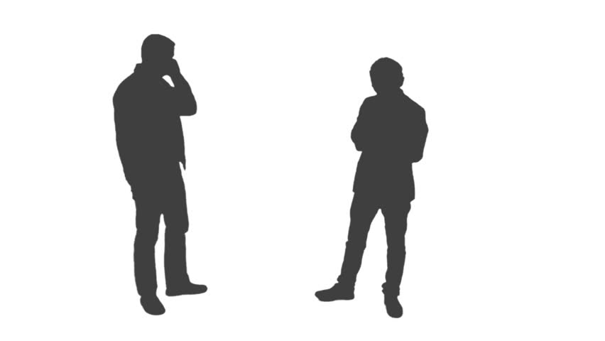 Silhouette of Two Men with Stock Footage Video (100% Royalty-free ...