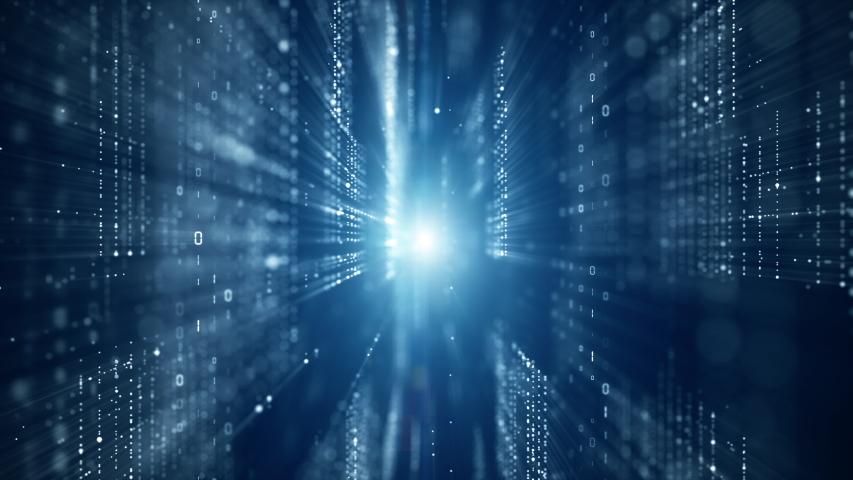 digital cyberspace particles technology data network Stock Footage ...