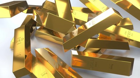 Falling Old Ingots 4k 3d Animation Stock Footage Video (100% Royalty ...