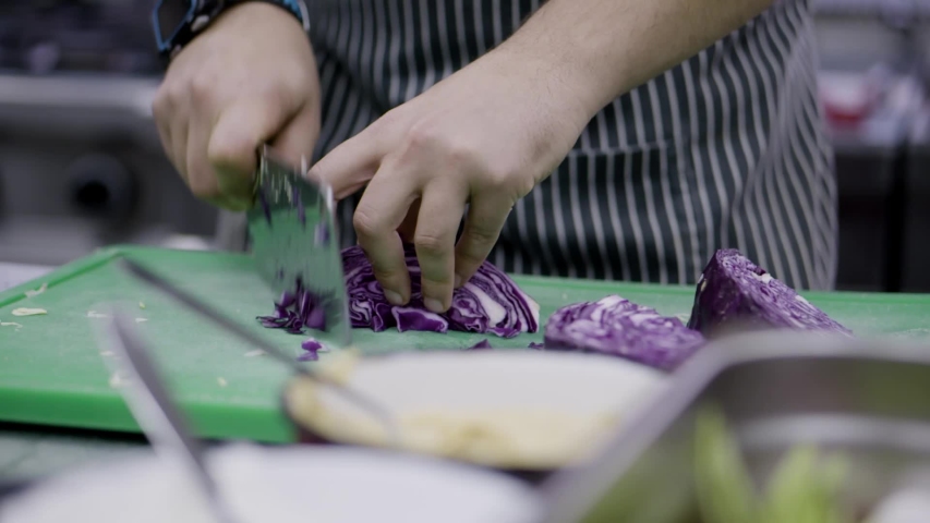 Close up of Hand Chopping Stock Footage Video (100% Royalty-free ...