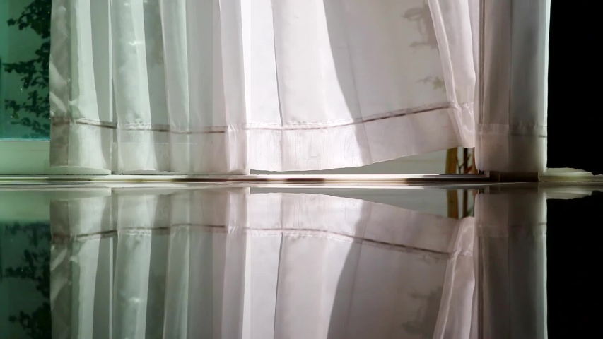 wind blew curtain swaying along Stock Footage Video (100% Royalty-free ...