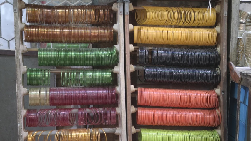 traditional indian pakistani colorful chooriyan glass Stock Footage ...