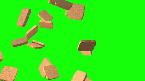 Bread Toast Loop Green Screen Animation Stock Footage Video (100% ...