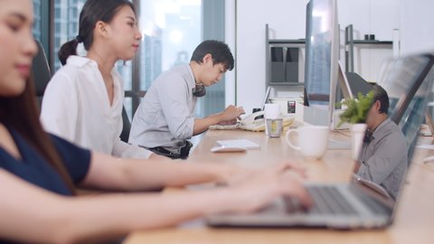 business people working over computer modern Stock Footage Video (100% ...