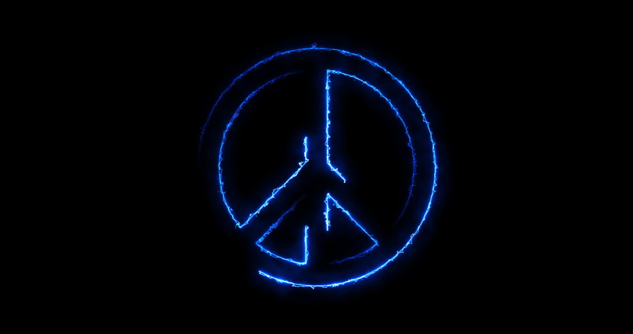 Peace Icon Reveal. Blue, Yellow, Stock Footage Video (100% Royalty-free ...