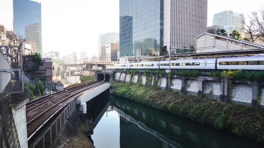 japan tokyo's train running out underground Stock Footage Video (100% ...