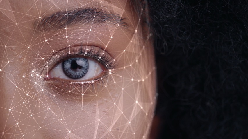 human eye recognition scanning process close-up Stock Footage Video ...