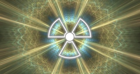 Radiation Warning Symbol On Blue Background Stock Footage Video (100% ...