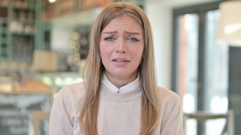 Portrait Young Woman Crying Camera Stock Footage Video (100% Royalty ...