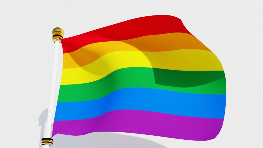 waving rainbow pride flag symbol lgbtgender Stock Footage Video (100% ...