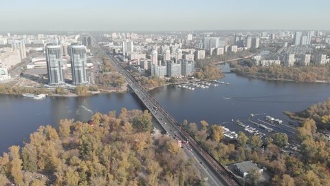 Left Bank Kyiv Fall Hydropark Ukraine Stock Footage Video (100% Royalty ...