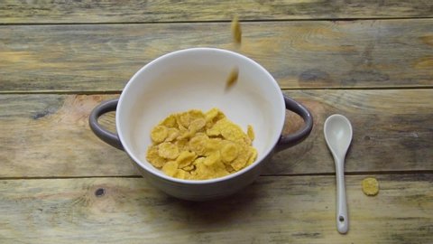 Corn Flakes Fall Asleep Plate On Stock Footage Video (100% Royalty-free ...