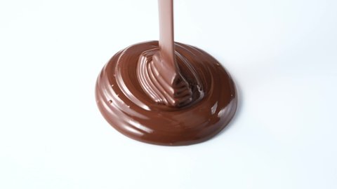 melted chocolate syrup on white background Stock Footage Video (100% ...