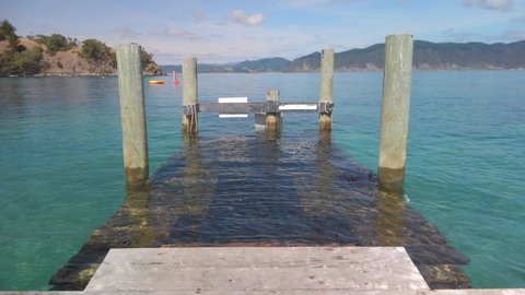 Looking Out Pier Into Scenic Bay Stock Footage Video (100% Royalty-free ...