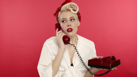 Surprised Pinup Girl Sitting On Chair Stock Photo 130533341 | Shutterstock