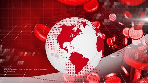 Animation White Red Digital Globe Rotating Stock Footage Video (100% ...