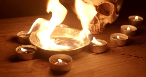 Burning Pentacle On Altar Closeup Footage Stock Footage Video (100% ...