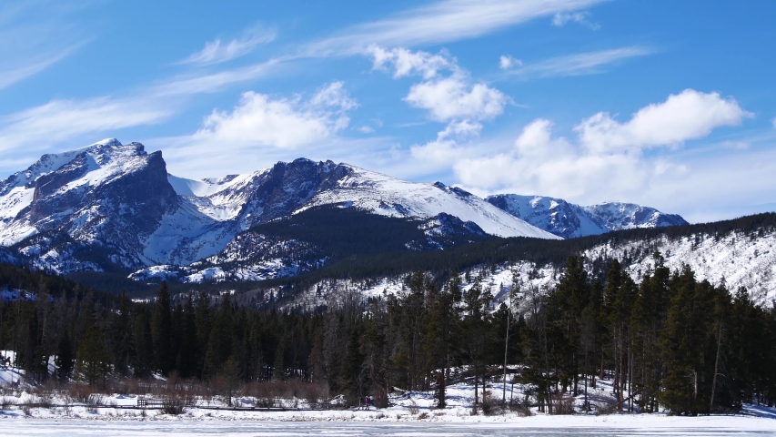 Clouds over the Peak at Rocky Mountains National Park, Colorado image ...
