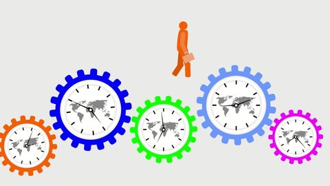Man Jumping On Clocks Time Management Stock Footage Video (100% Royalty ...