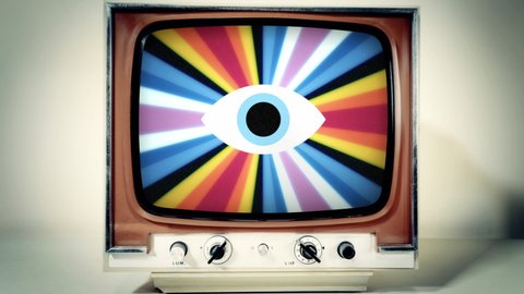 Inside Retro Vintage Tv Scary Disquieting Stock Footage Video (100% ...