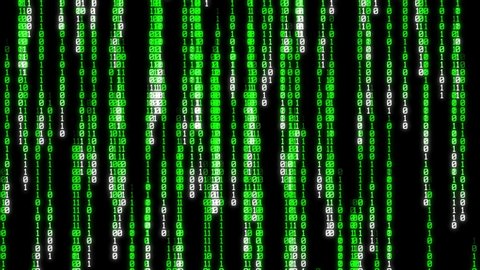 Binary Rain Streams Green Numbers 4k Stock Footage Video (100% Royalty ...