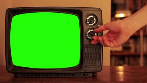 Turning Channel Knob On Vintage Tv Stock Footage Video (100% Royalty ...