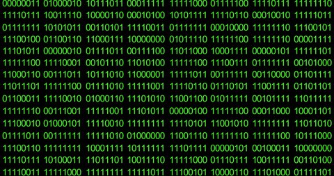 4k Green 8bit Binaries Screensavergreen Binary Stock Footage Video (100 ...