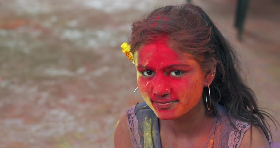 extreme cu shot coloured indian teenager's Stock Footage Video (100% ...