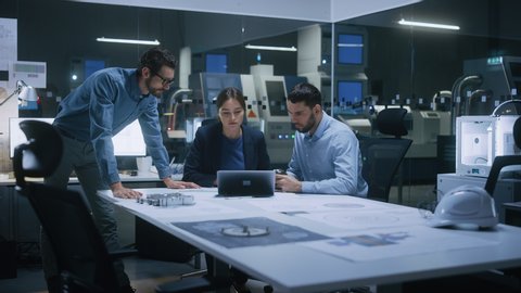 modern electronics factory male supervisor talks Stock Footage Video ...