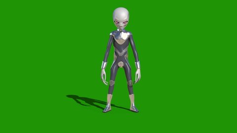 Alien Dancing Loopable Animation On Green Stock Footage Video (100% ...