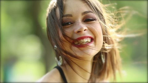 Woman Real Life Authentic Smile Spontaneous Stock Footage Video (100% ...