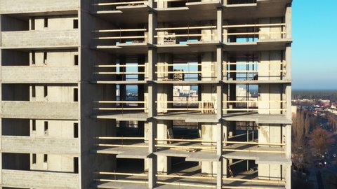 Framework Reinforced Concrete Highrise Building Stock Footage Video ...