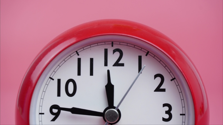 twelve o'clock red alarm clock face Stock Footage Video (100% Royalty ...