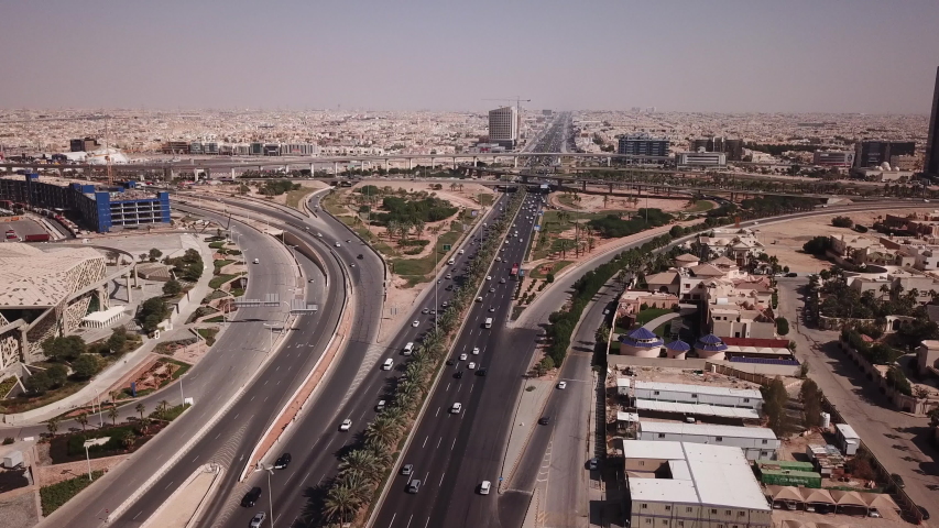 Flying Over Main Highway Towards Stock Footage Video (100% Royalty-free ...